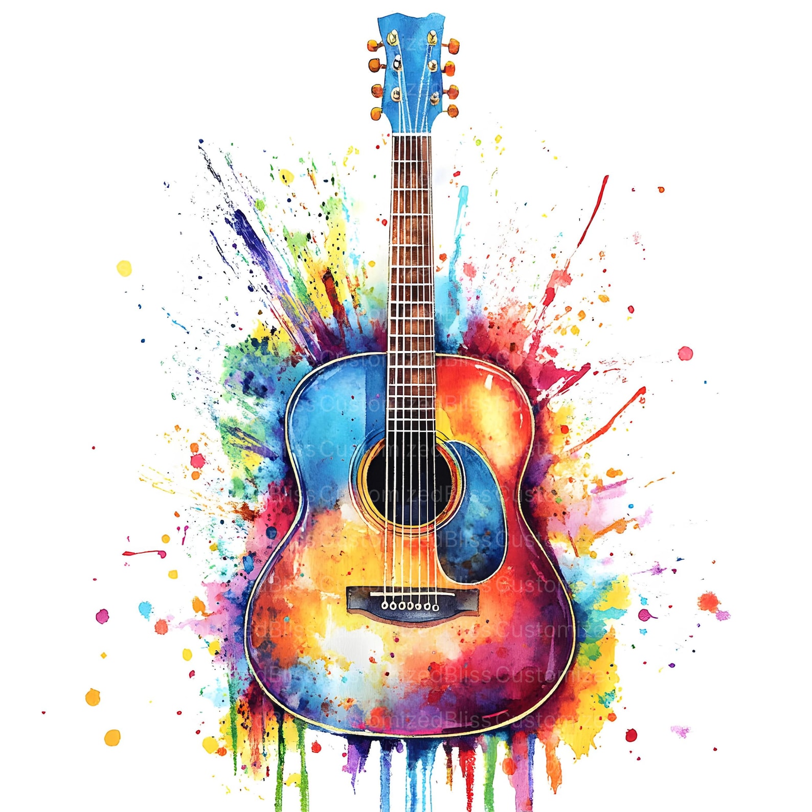 19 Colorful Guitar Clipart Bundle, Music Clipart, Musical Instrument ...