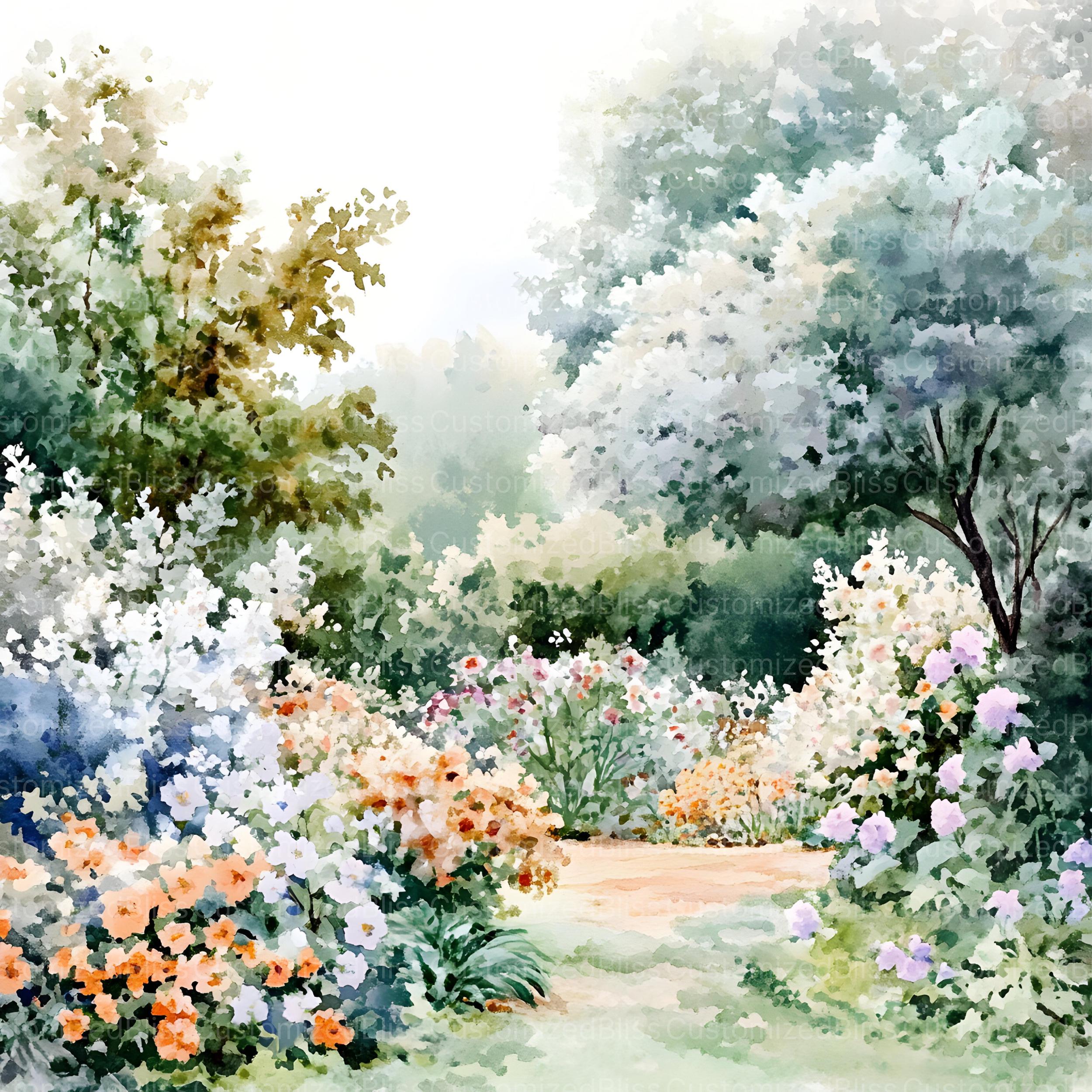 20 Watercolor Garden Clipart, Gardening Clipart, High Quality JPG ...