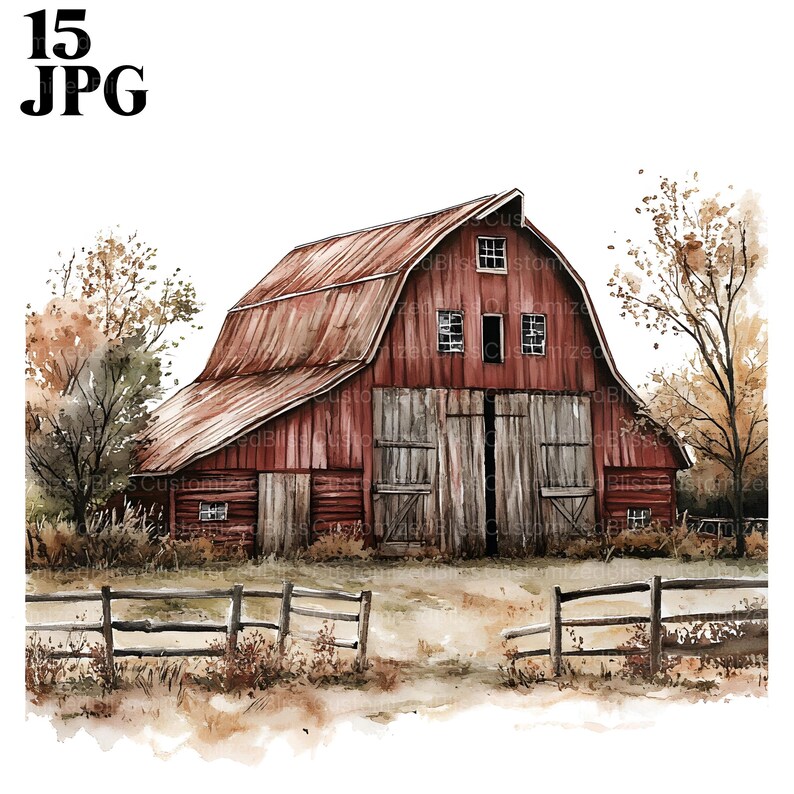 15 Barn Clipart, Farmyard Clipart, Farm Clipart, High Quality JPG ...
