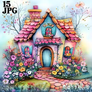 Sweet as Candy Cottage Clip Art Kit, 15 High Quality Jpgs, Colorful ...