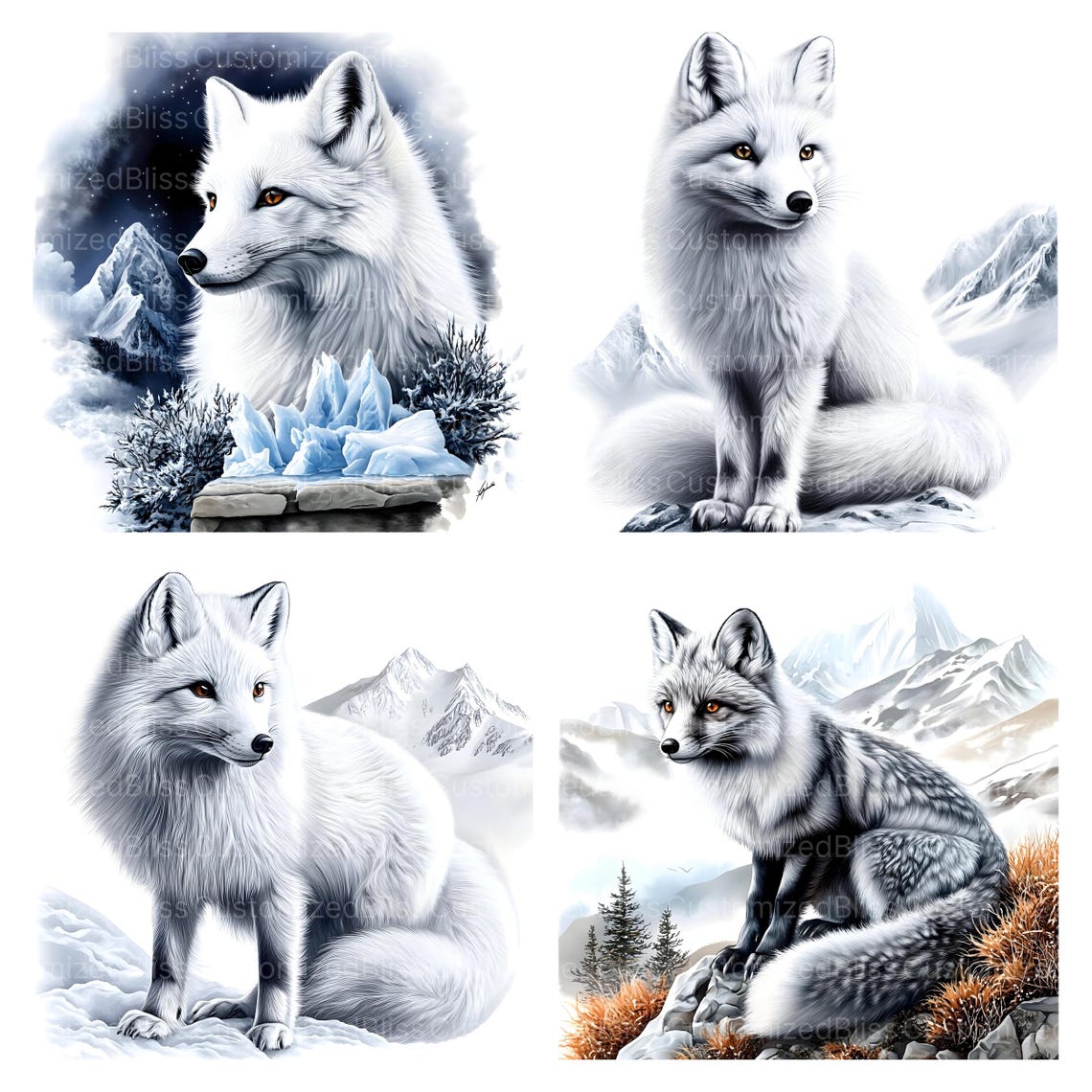 15 Arctic Fox Clipart, Snowy Fox, Fox Printable, Arctic Wildlife ...