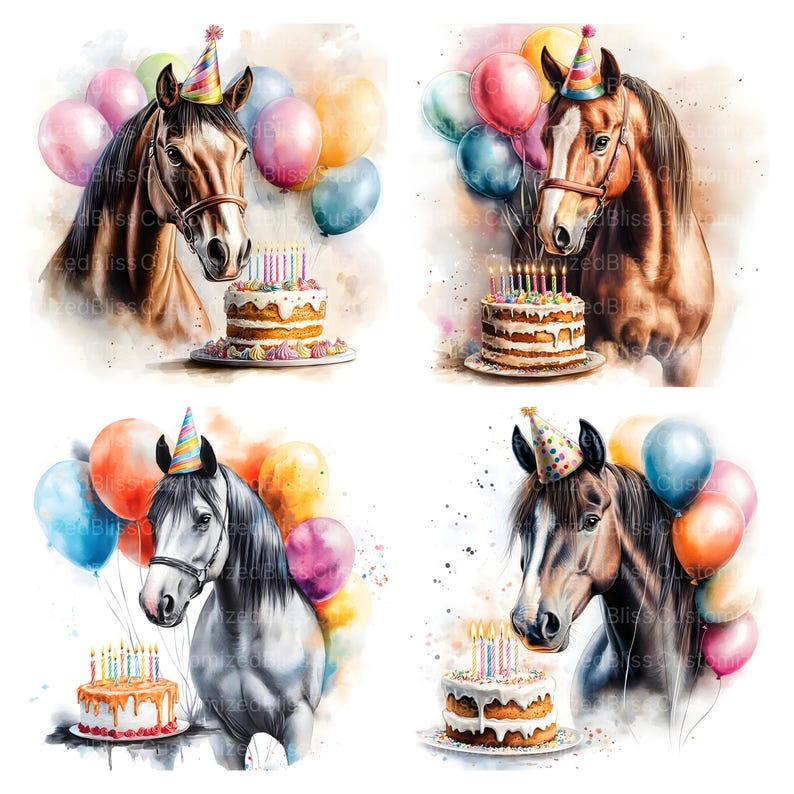 15 Horse Birthday Clipart, Birthday Horse Clipart, Horse Birthday Party ...