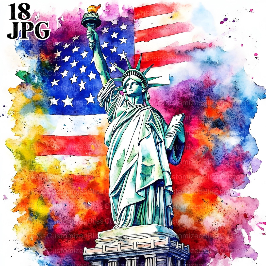 18 Statue of Liberty Clipart, USA Flag Clipart, Patriotic, High Quality ...