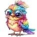14 Colorful Bird Clipart, Cute Bird, Rainbow Clipart, Cartoon Bird ...