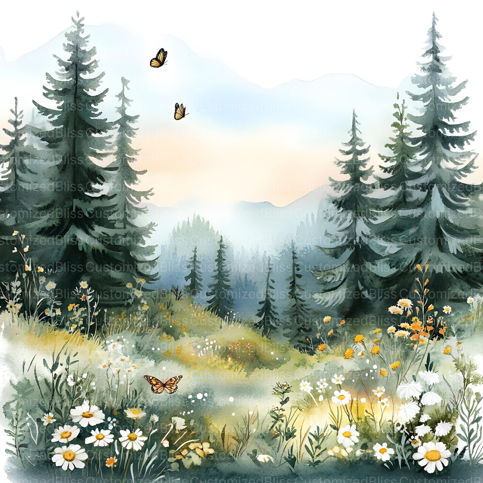20 Spring Spruce Forest Clipart, Spruce Clipart, Spring Clipart ...