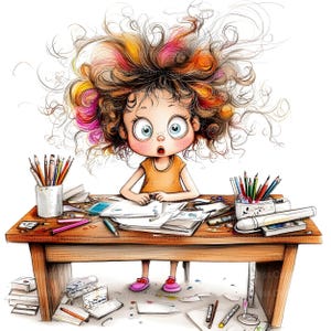 Quirky Student Clipart, 20 High Res Watercolor Jpgs for Junk Journaling ...