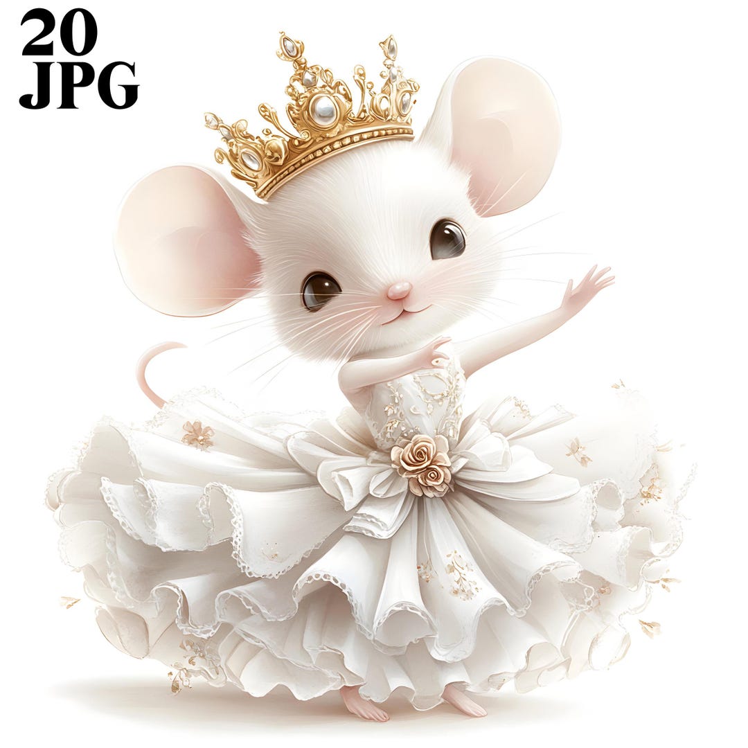 20 Ballerina Mouse Clipart, Ballet Mouse in Tutu Dress, Cute Mouse ...