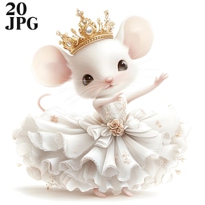 20 Ballerina Mouse Clipart, Ballet Mouse in Tutu Dress, Cute Mouse ...