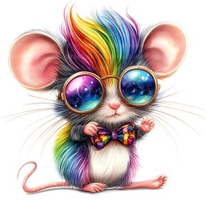 Rainbow Mouse Clipart, Mice Clipart, Baby Mouse, Rainbow Clipart ...