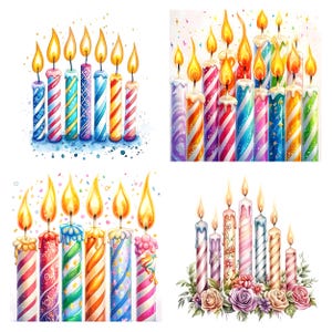 Birthday Candles, Colorful Candle, Candle Clipart, 15 High Res ...
