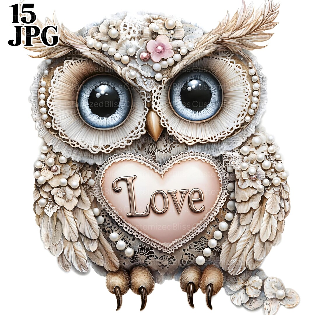 15 Owl Clipart, Decorative Owl Art, Love Clipart, Heart Clipart ...
