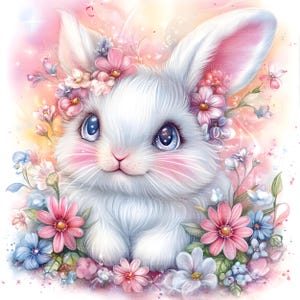 16 Cute Spring Bunny Clipart Bundle, Bunnies Clipart, Watercolor Bunny ...