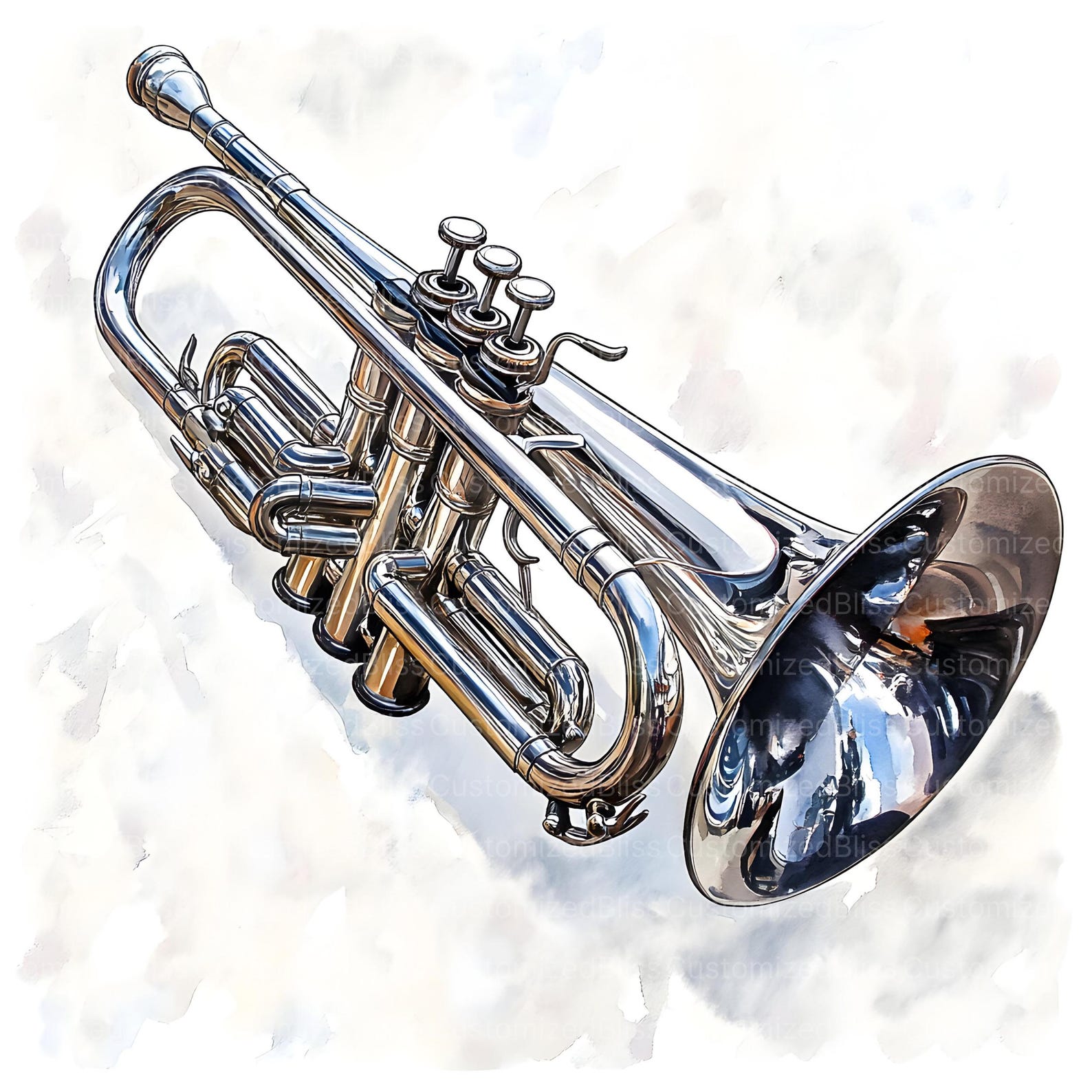 17 Modern Trumpet Clipart Bundle, Music Clipart, Musical Instrument ...