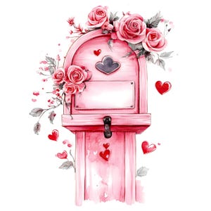 20 Love Letter Postbox Clipart Bundle, Love Clipart, Valentine's Day ...