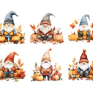 Fall Gnome Clipart Bundle, Autumn Gnome Clipart, Autumn Clipart, Cute ...