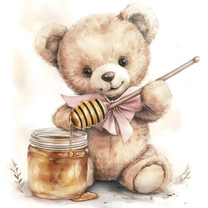 20 Teddy Bear Clipart, Honey Clipart, Nursery Clipart, High Quality ...