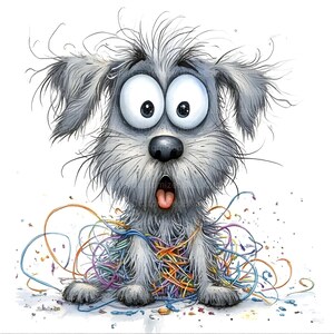 20 Frazzled Dog Clipart, Quirky Dog, Cute Dog, High Quality Jpgs ...