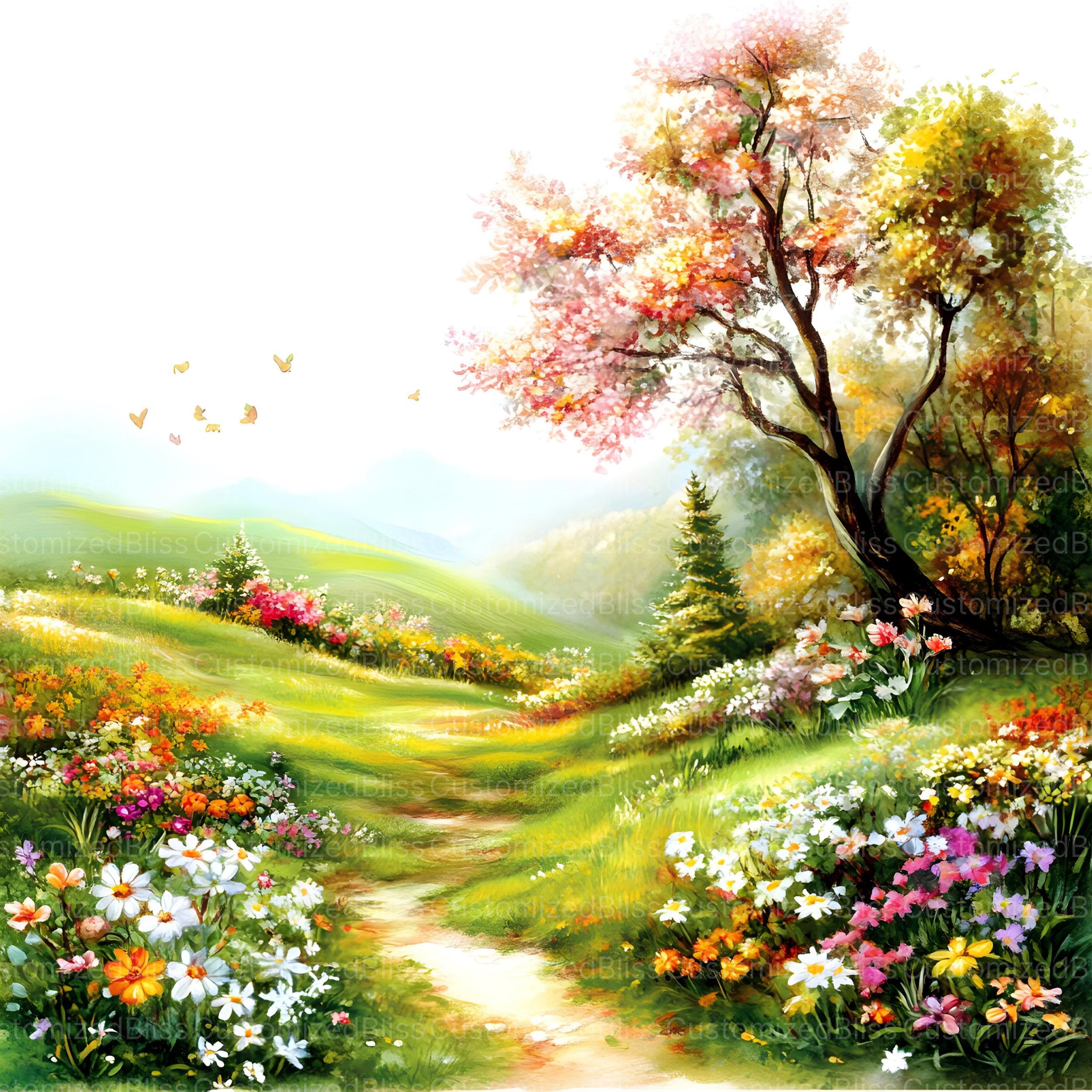 20 Spring Landscape Clipart, Spring Clipart, Nature Clipart, High ...