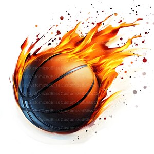 Flaming Basketball Clipart, 20 High Quality Jpgs, Fire Basketball ...