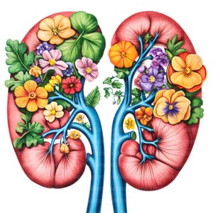 19 Floral Kidneys Clipart, Kidney Flowers Clipart Bundle, Healthcare ...