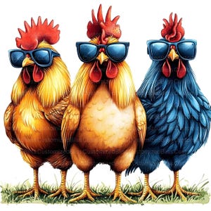 Cool Chicken Clipart, 20 High Quality JPG, Rooster Clipart, Farm Animal ...