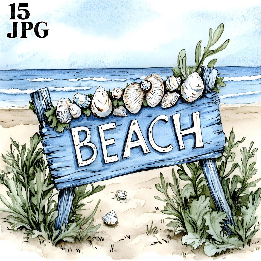 15 Beach Clipart, Nautical Clipart, Ocean Clipart, Summer Clipart, High ...