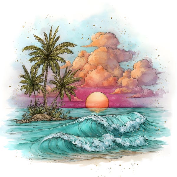 Watercolor Art Palm Beach - Etsy