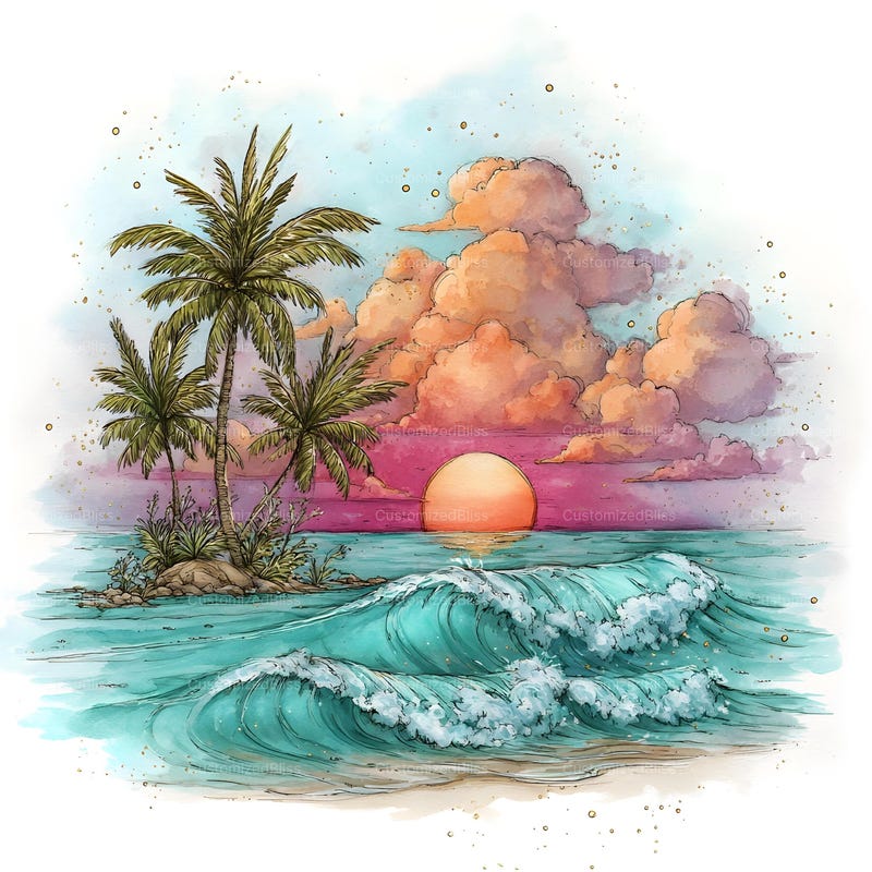 Watercolor Art Palm Beach - Etsy