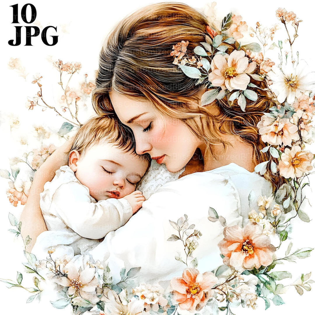 10 Mom and Baby Clipart, Mother's Day Clipart, Mom Clipart, High ...