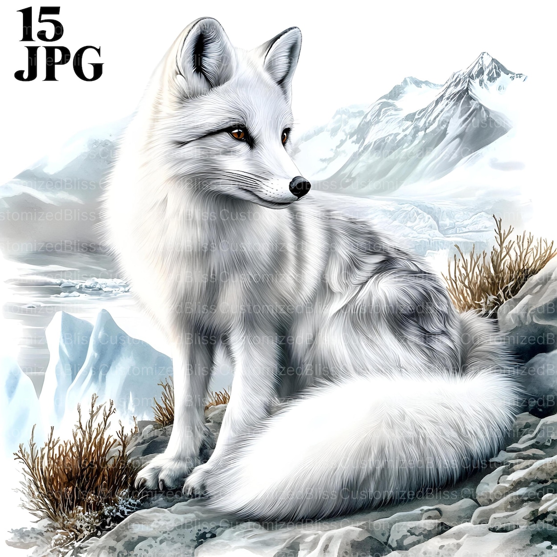 15 Arctic Fox Clipart, Snowy Fox, Fox Printable, Arctic Wildlife ...