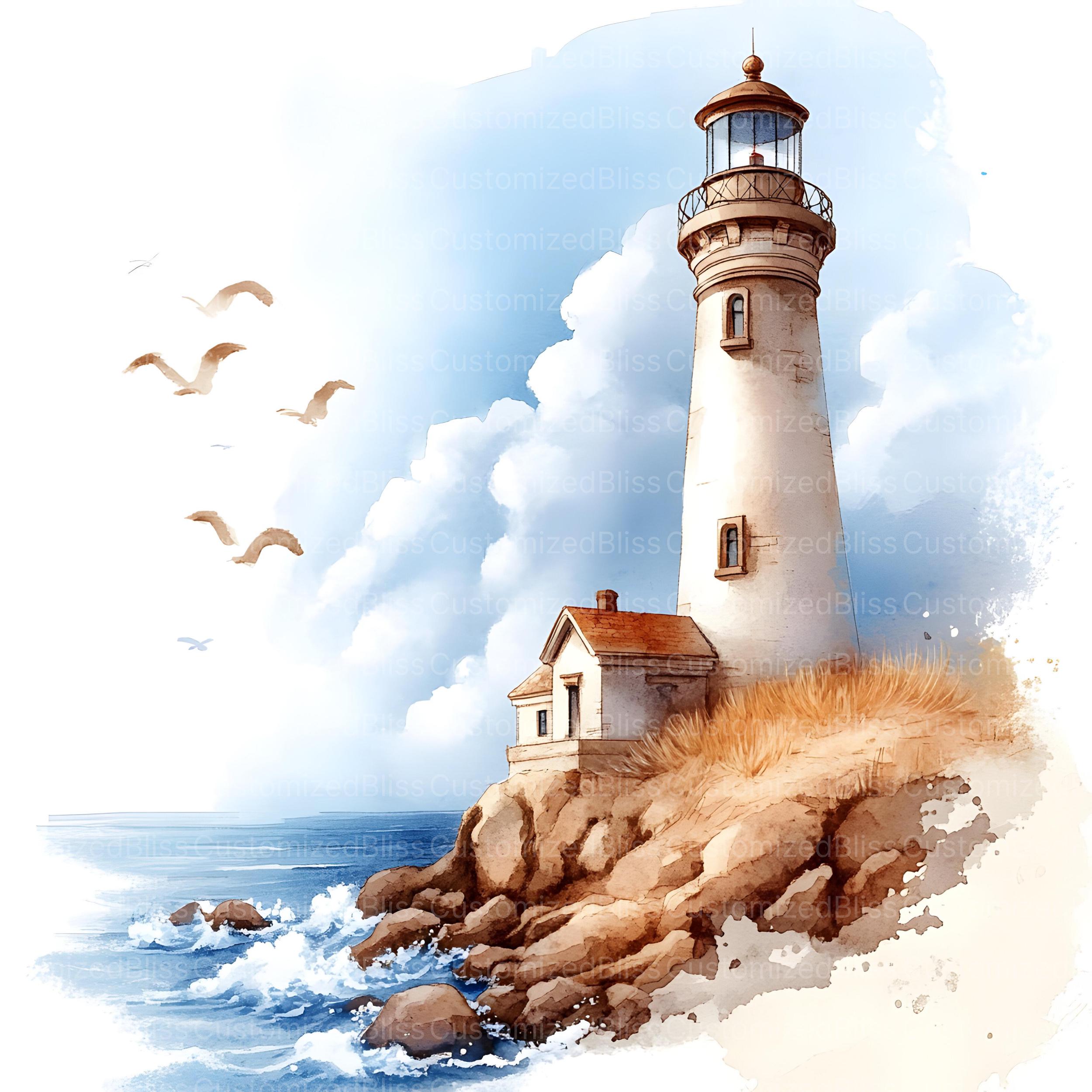 16 Lighthouse Clipart, Nautical Clipart, Beach Clipart Bundle, Sea ...