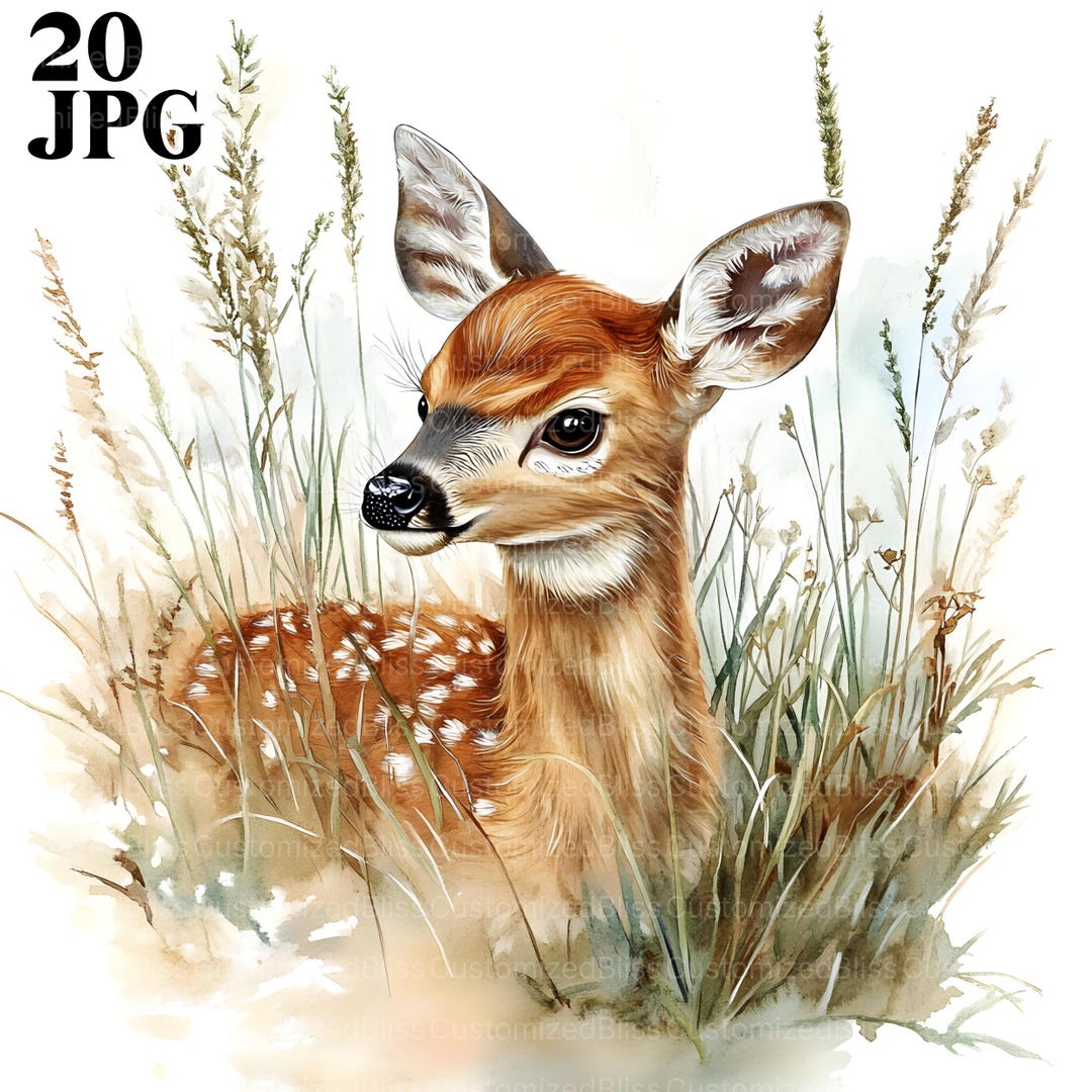 20 Fawn Clipart, Baby Deer Clipart, Animal Clipart, Woodland Animal ...