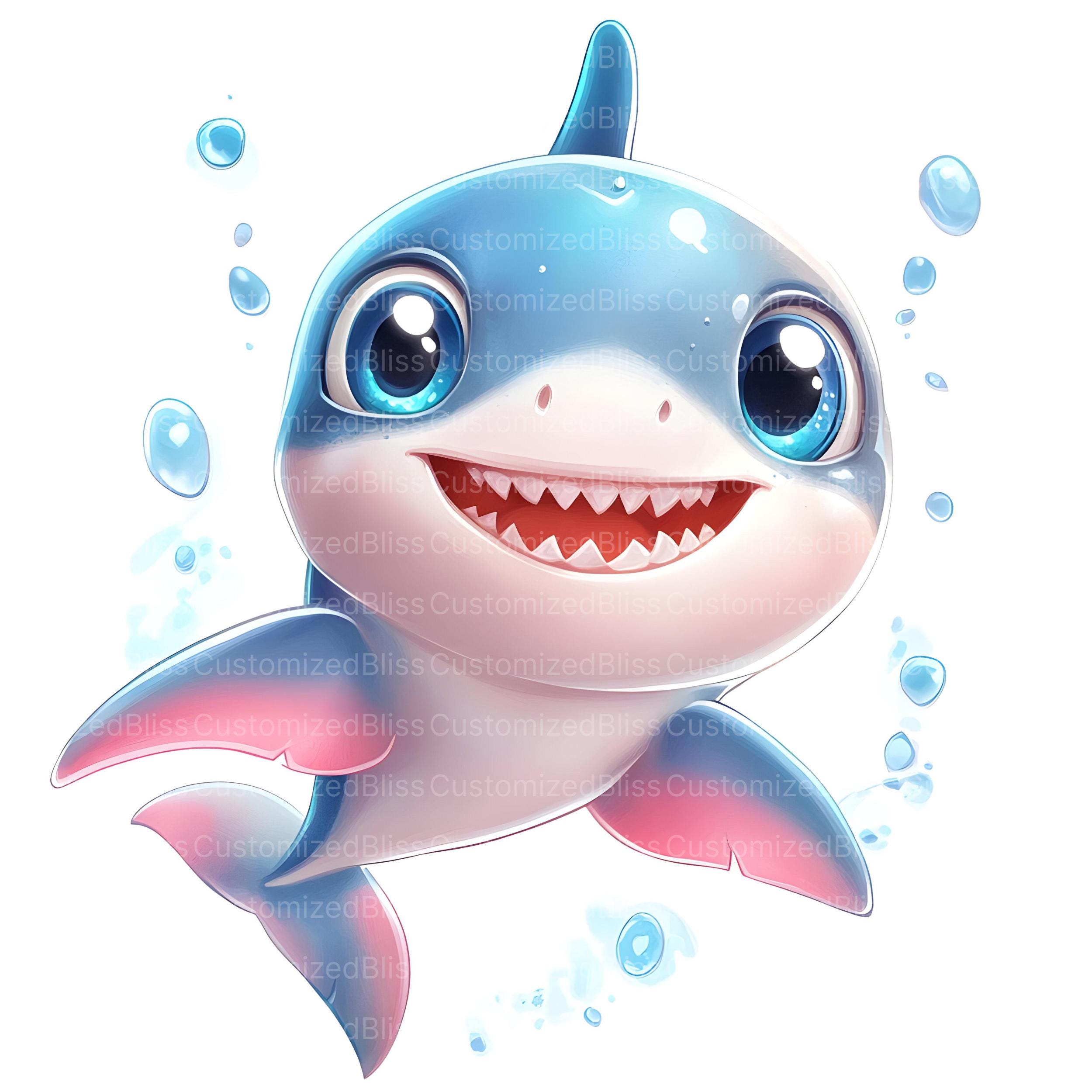 12 Baby Shark Clipart, Sea Creature Design, Baby Shark Art, Ocean Theme ...