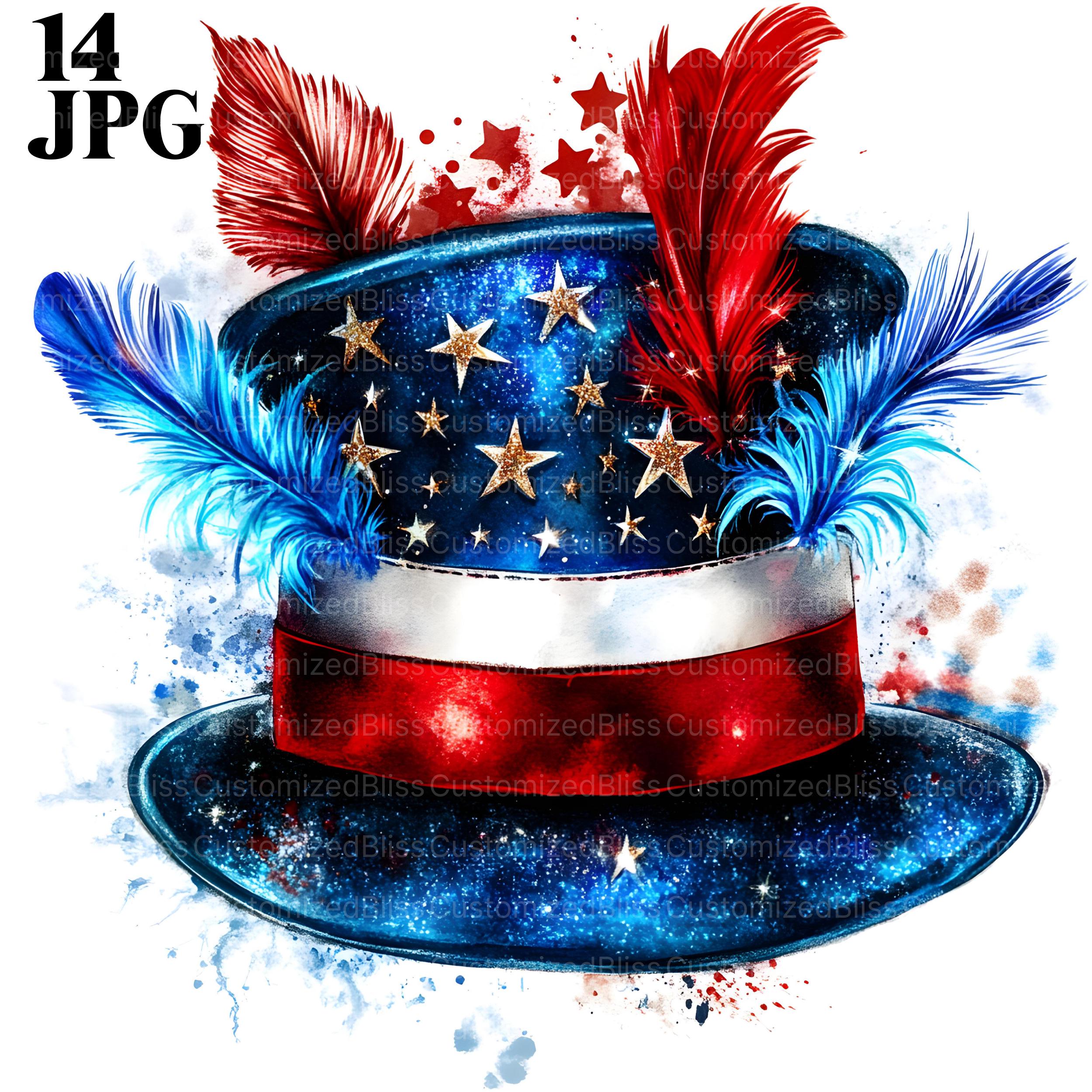 4th July Clipart Bundle, Watercolor Patriotic Clipart, 14 High Quality ...