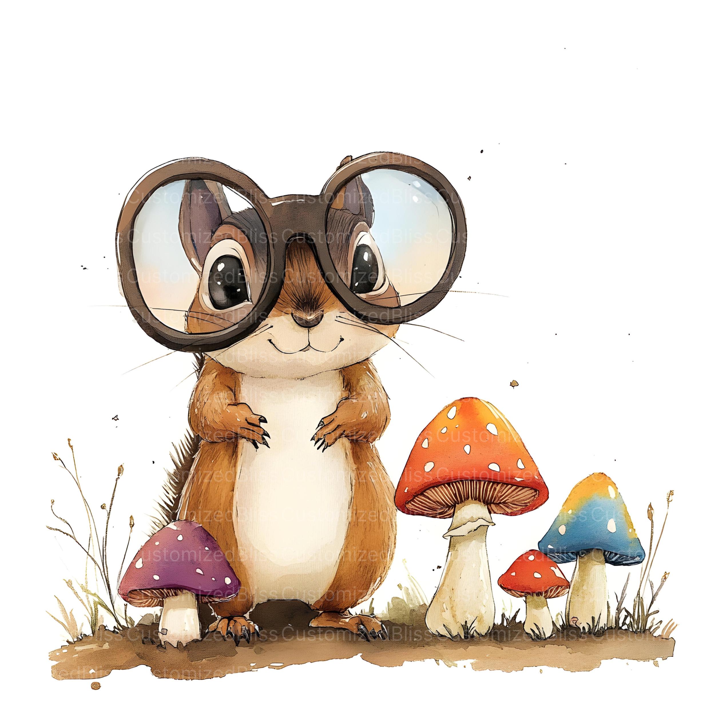 20 Quirky Squirrel Clipart, Whimsical Squirrel, Watercolor Squirrel ...