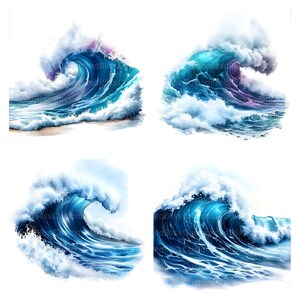 15 Wave Clipart, Beach Wave Clipart Bundle, Wave Graphic, Summer Wave ...