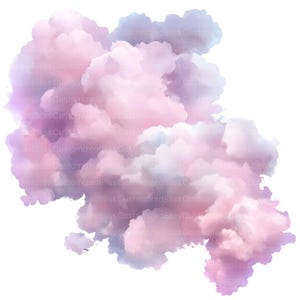 15 Pink Clouds Clipart, Fluffy Cloud, Watercolor Clouds, High Quality ...