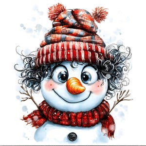 Funny Snowman Clipart, Winter Hat, Winter Clipart, 15 High Quality Jpgs ...