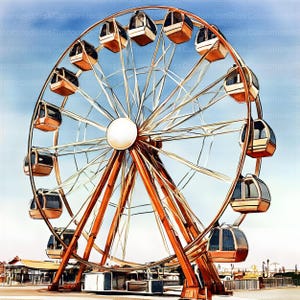 20 Ferris Wheel Clipart, Carnival Clipart, High Quality Jpgs ...