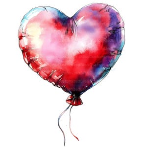 11 Valentine Day Balloons Clipart, Heart Shaped Balloons, Heart Clipart ...