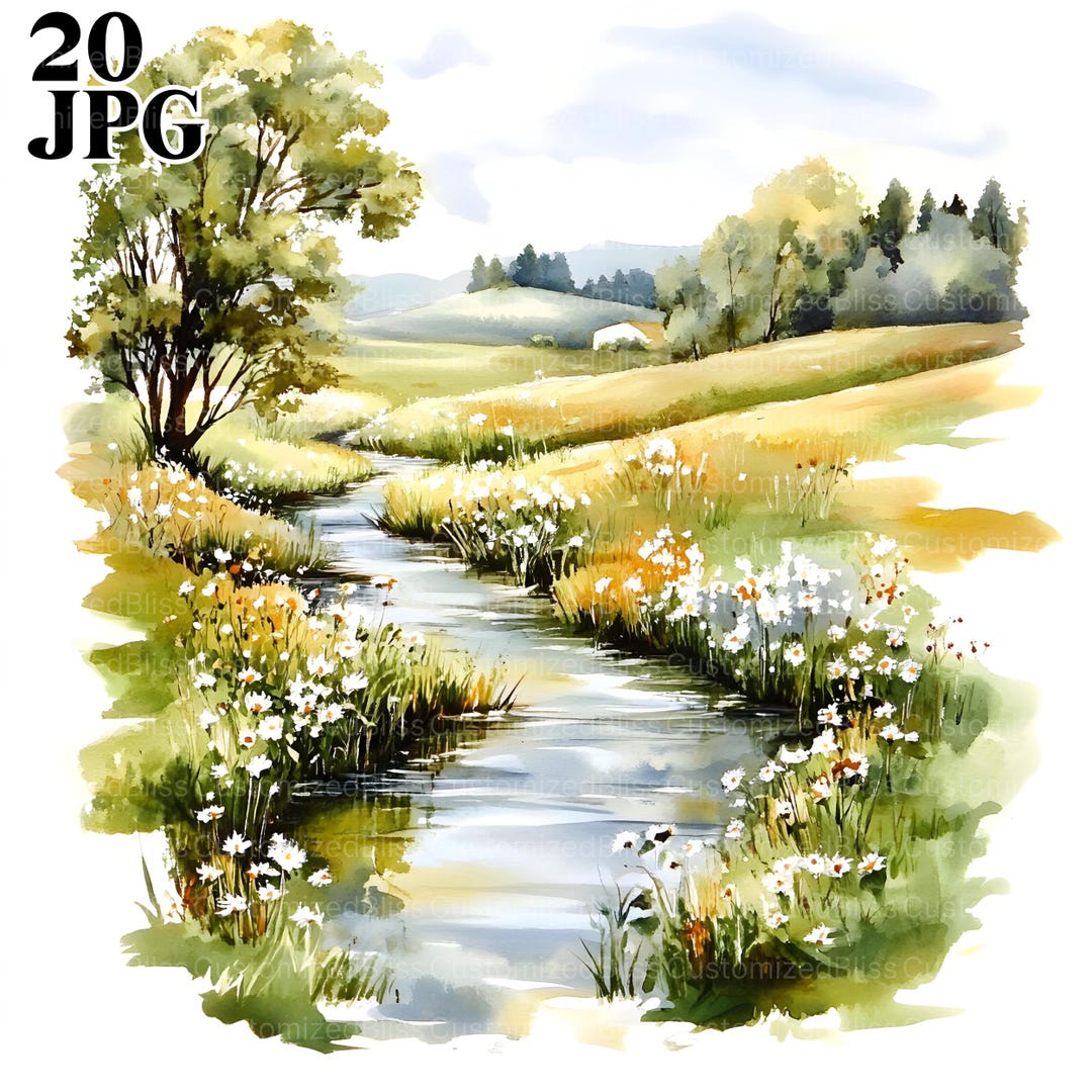 20 Spring Landscape Clipart, Spring Clipart, Nature Clipart, High ...