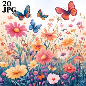 20 Butterfly Garden Clip Art, Garden Clipart, Butterfly Clipart ...