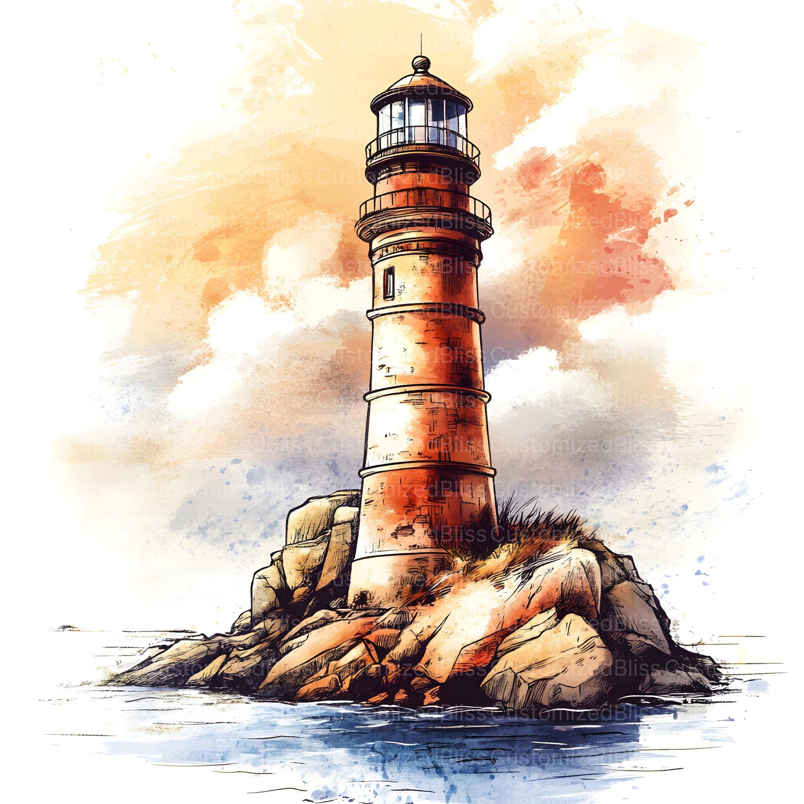 16 Lighthouse Clipart, Nautical Clipart, Beach Clipart Bundle, Sea ...