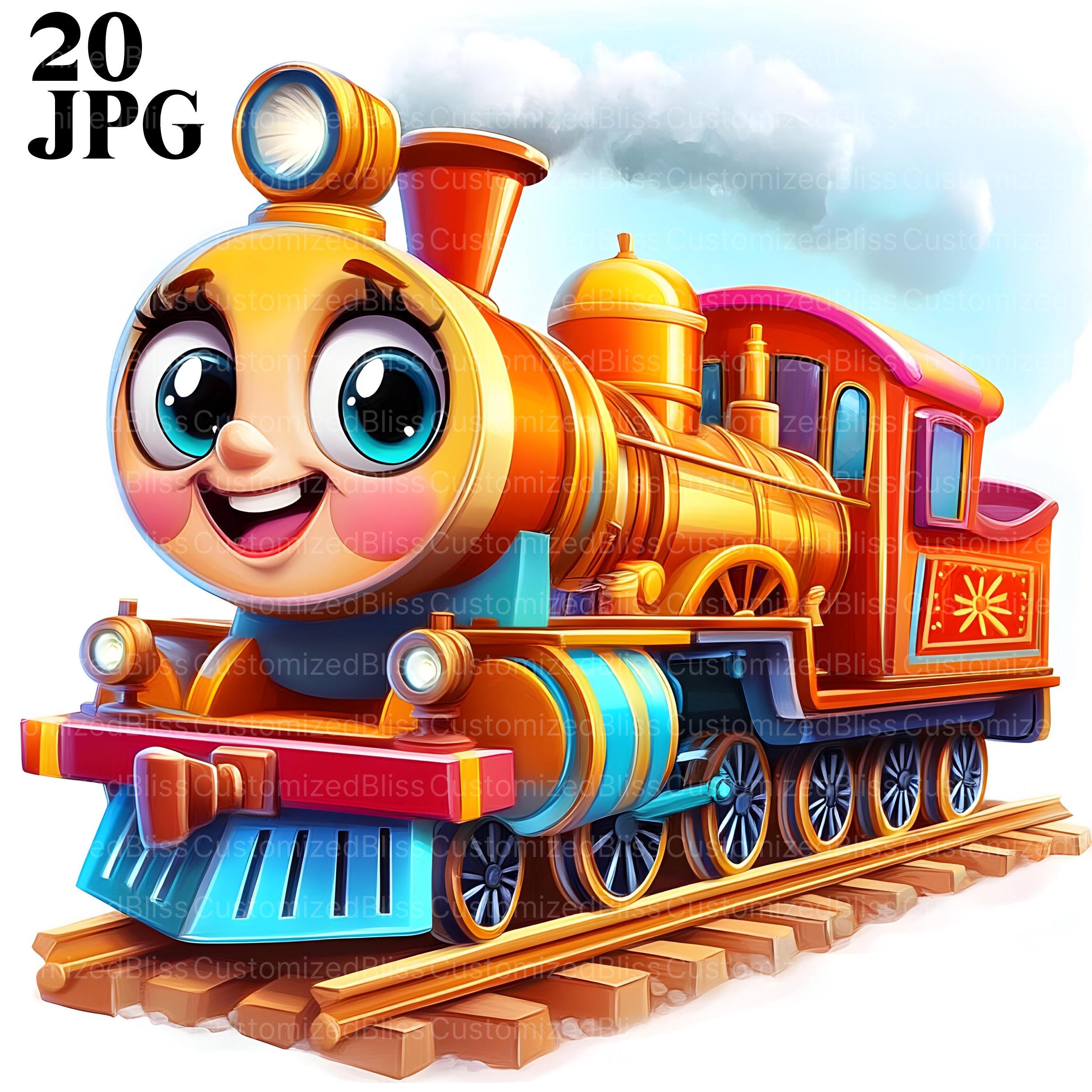 20 Cute Train Clipart, Cartoon Train, Railroad Clipart, Locomotive ...