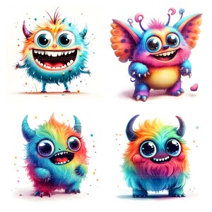15 Cute Monster Clipart, Monster Graphics, Colorful Creatures, Fantasy ...