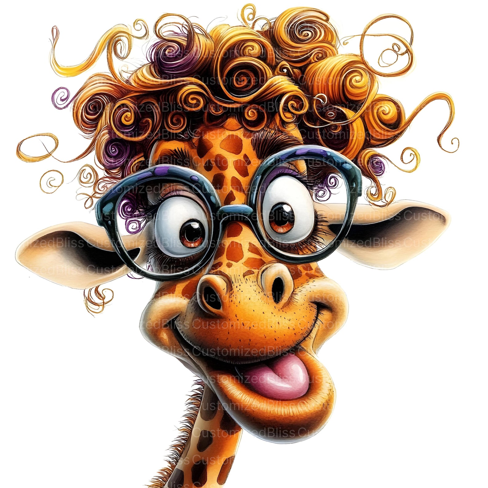 Crazy Giraffe Clipart, Funny Safari Animal, 16 High Quality Jpgs ...
