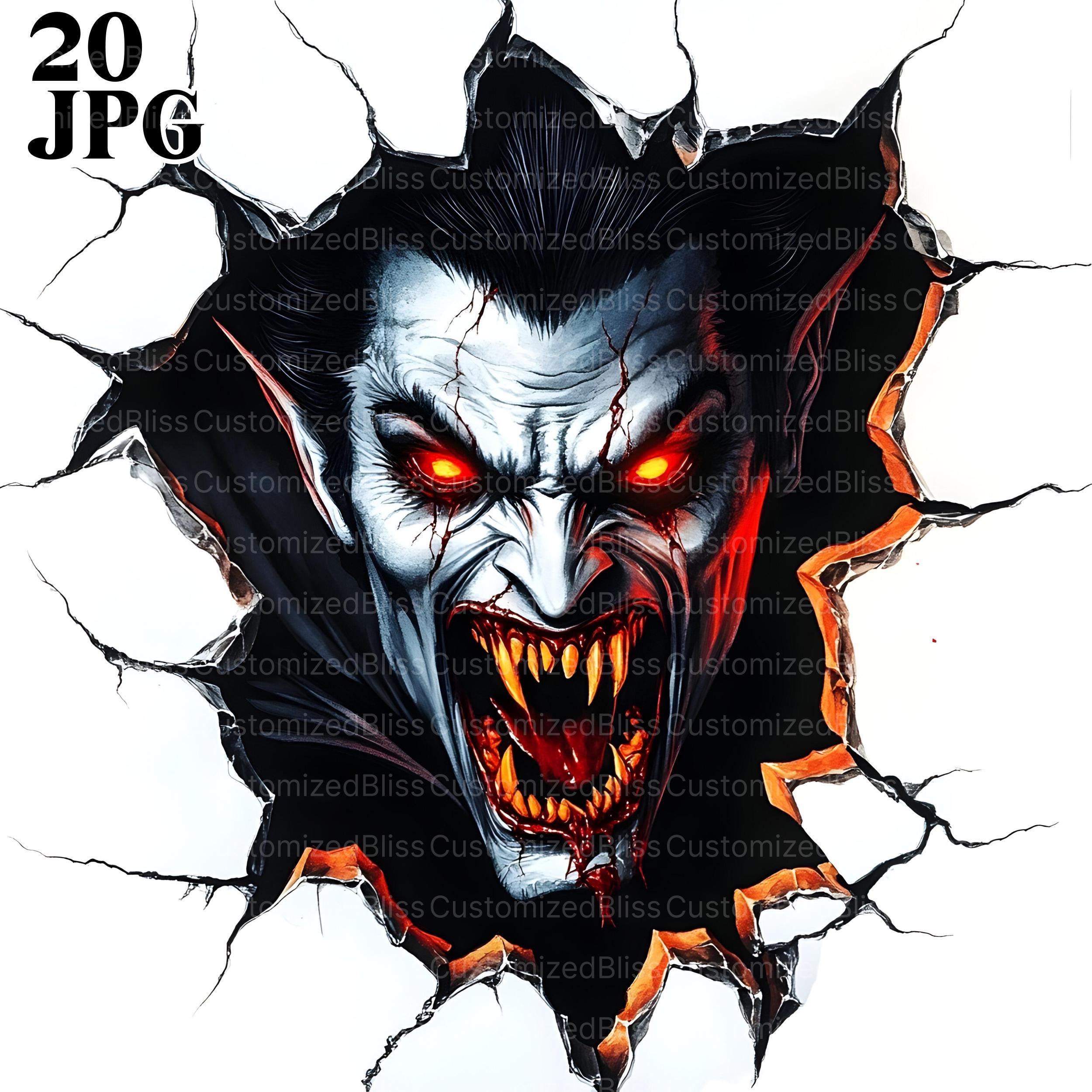 20 Vampire Clipart, Vampire Graphic, Terrifying Vampire Clipart Bundle ...