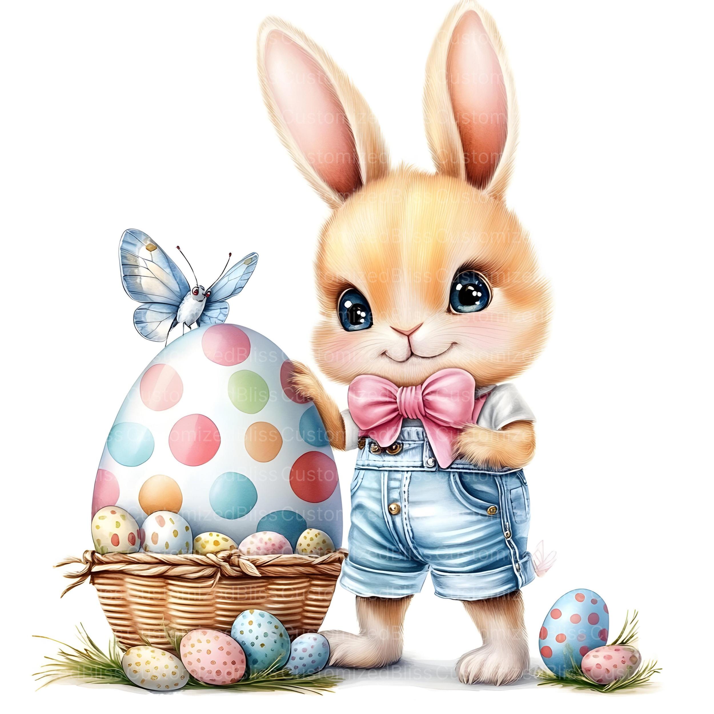 18 Easter Bunny Clipart, Easter Eggs Clipart, Easter Clipart, High ...