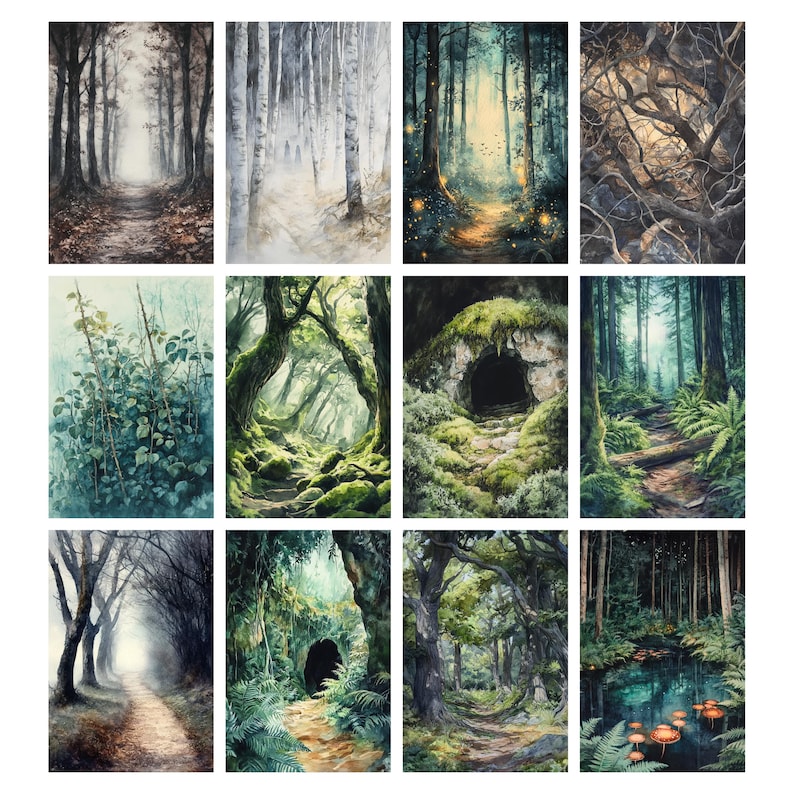 Deep Forest Pages, Forest Images, Watercolor, Nature Scenery ...