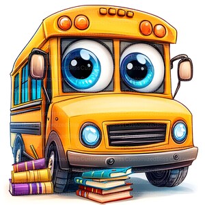 5 Cute Bus Clipart, Adorable School Bus Clipart, School Bus Art, Cute ...